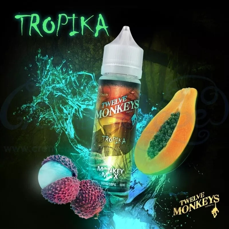 Tropika Twelve Monkeys 50ml Shortfill 0mg Nicotine Vape Juice – Fresh ...