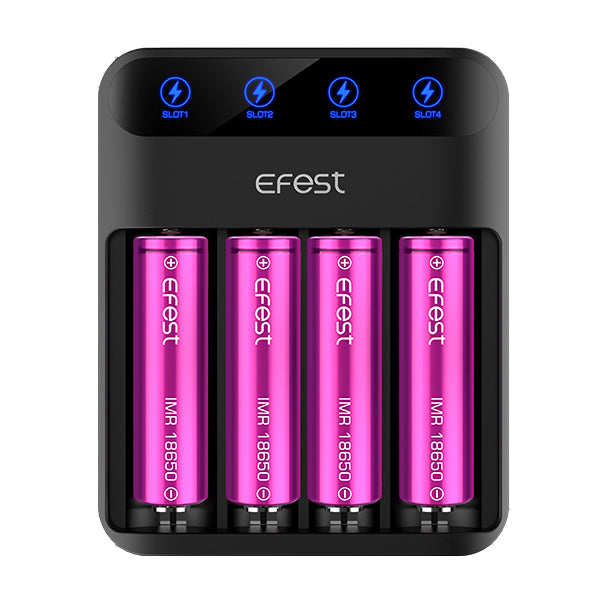 Genuine Efest LUSH Q4 Charger 4-Slot Fast Charge Up to 2A / 1A LED 186 ...